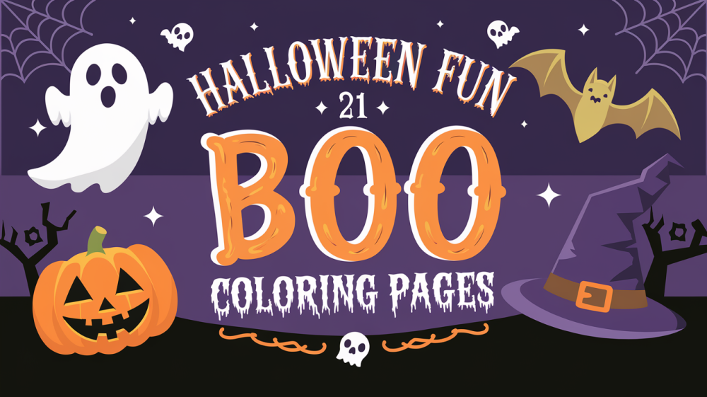 Halloween Fun: 21 Boo Coloring Pages - KidPrintables