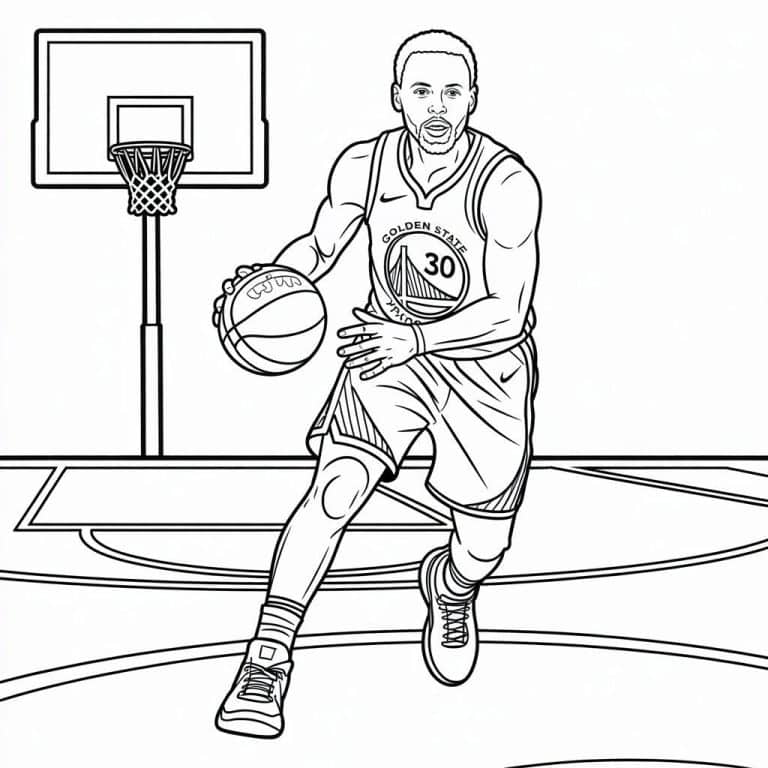 27 Steph Curry Coloring Page Ideas to Print and Color - KidPrintables