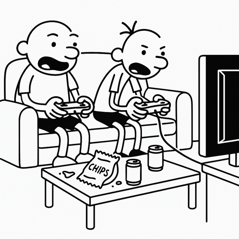 12 Wimpy Kid Scenes You Can Color - KidPrintables