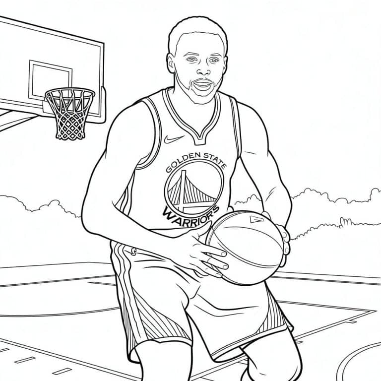27 Steph Curry Coloring Page Ideas to Print and Color - KidPrintables