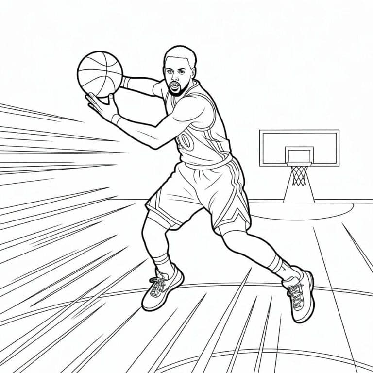 27 Steph Curry Coloring Page Ideas to Print and Color - KidPrintables