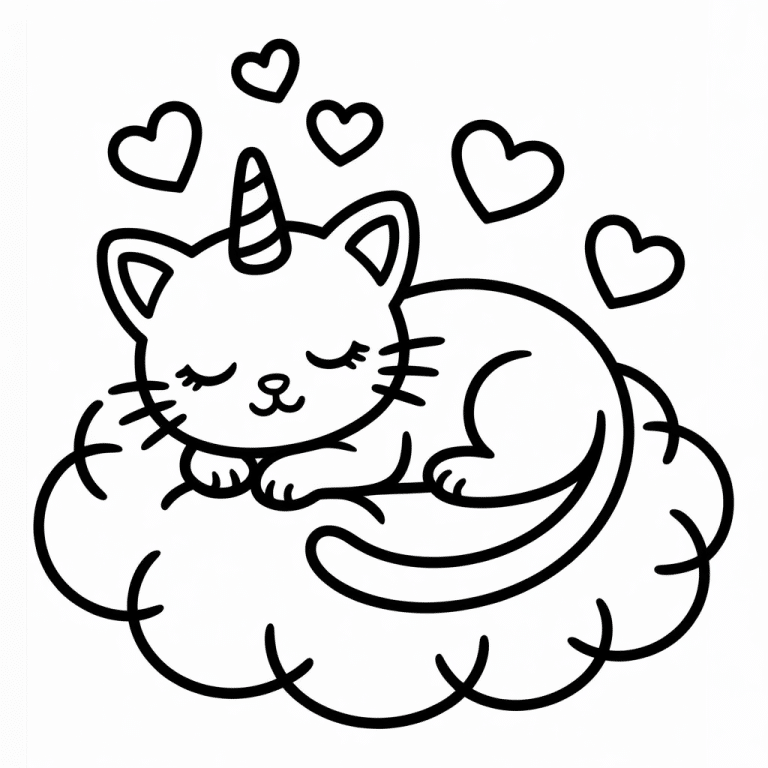 55 Cute and Free Kittycorn Coloring Pages - KidPrintables