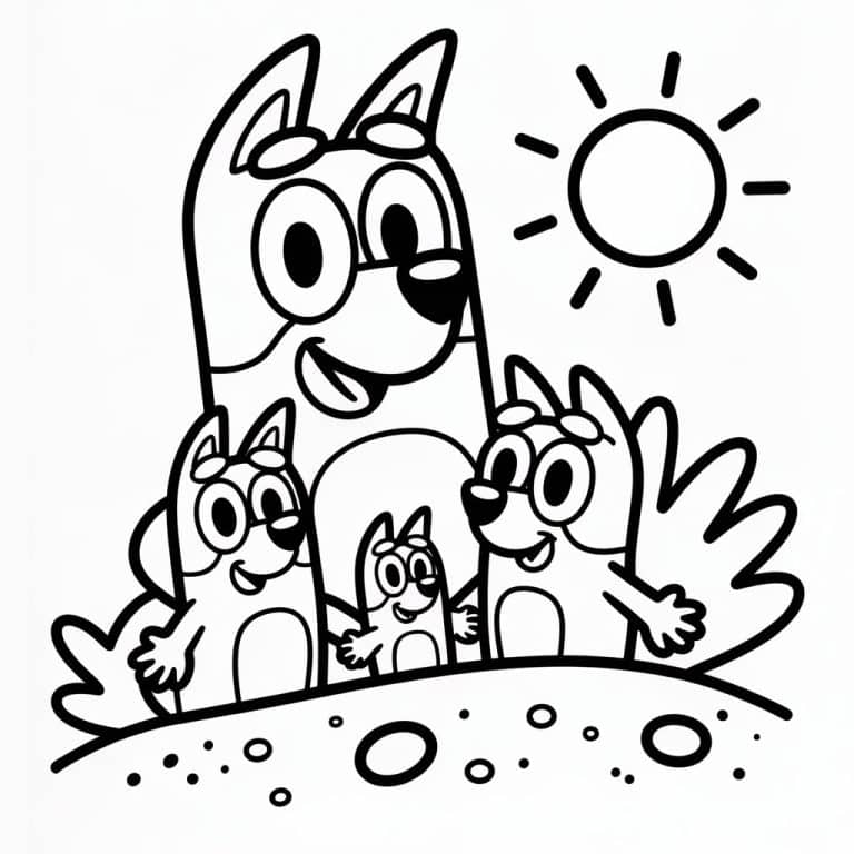 62 Bluey Family Coloring Pages for Endless Creativity - KidPrintables