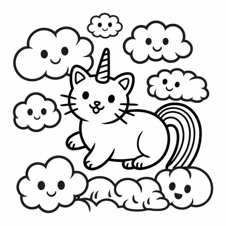 55 Cute and Free Kittycorn Coloring Pages - KidPrintables