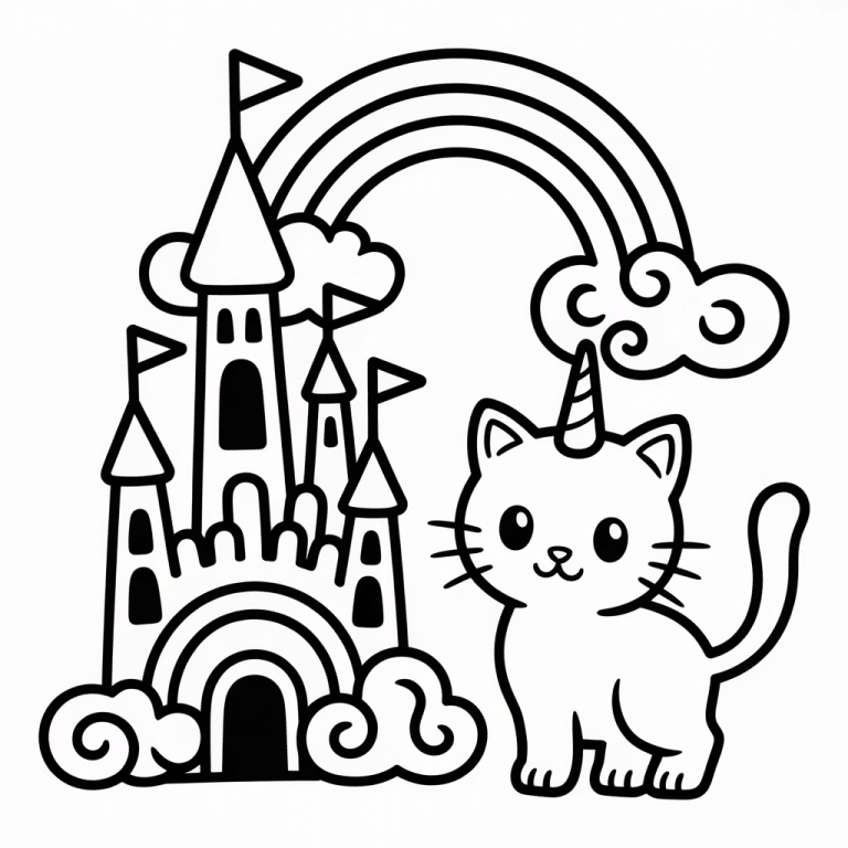 55 Cute and Free Kittycorn Coloring Pages - KidPrintables