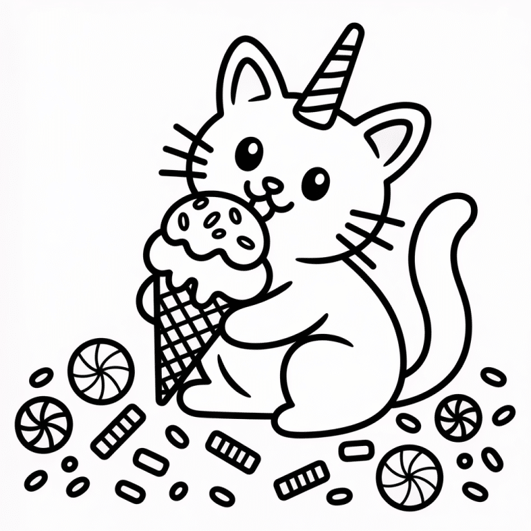 55 Cute and Free Kittycorn Coloring Pages - KidPrintables