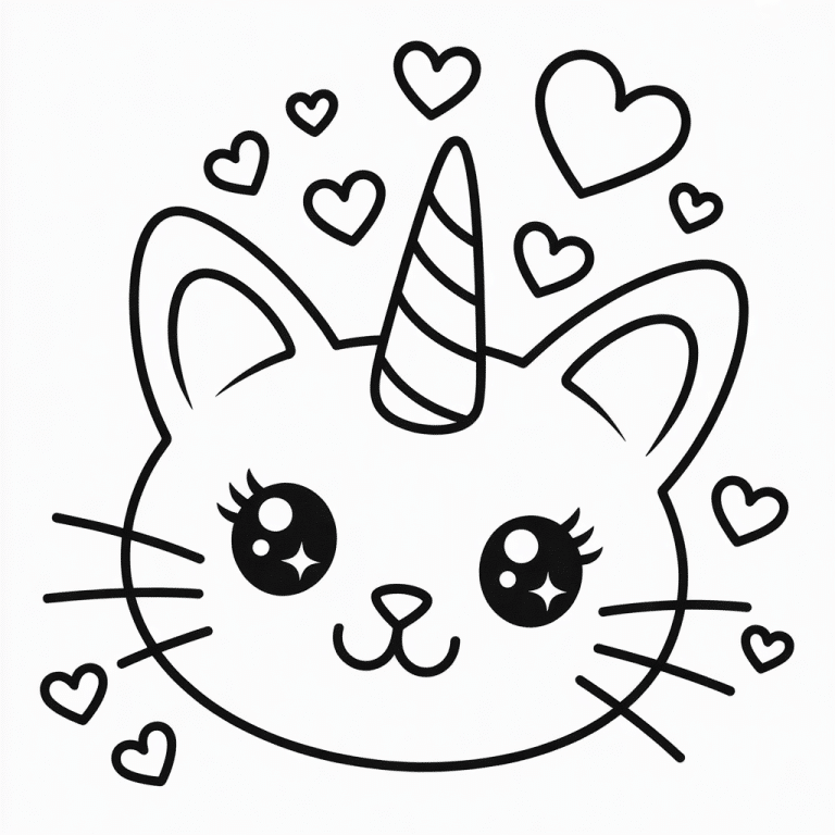 55 Cute and Free Kittycorn Coloring Pages - KidPrintables