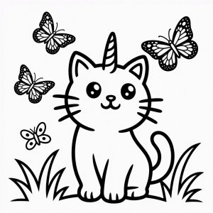 55 Cute and Free Kittycorn Coloring Pages - KidPrintables