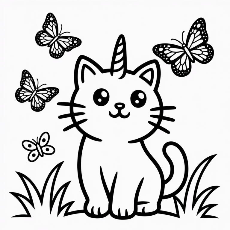 55 Cute and Free Kittycorn Coloring Pages - KidPrintables