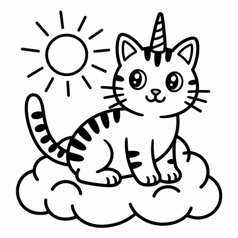 55 Cute and Free Kittycorn Coloring Pages - KidPrintables
