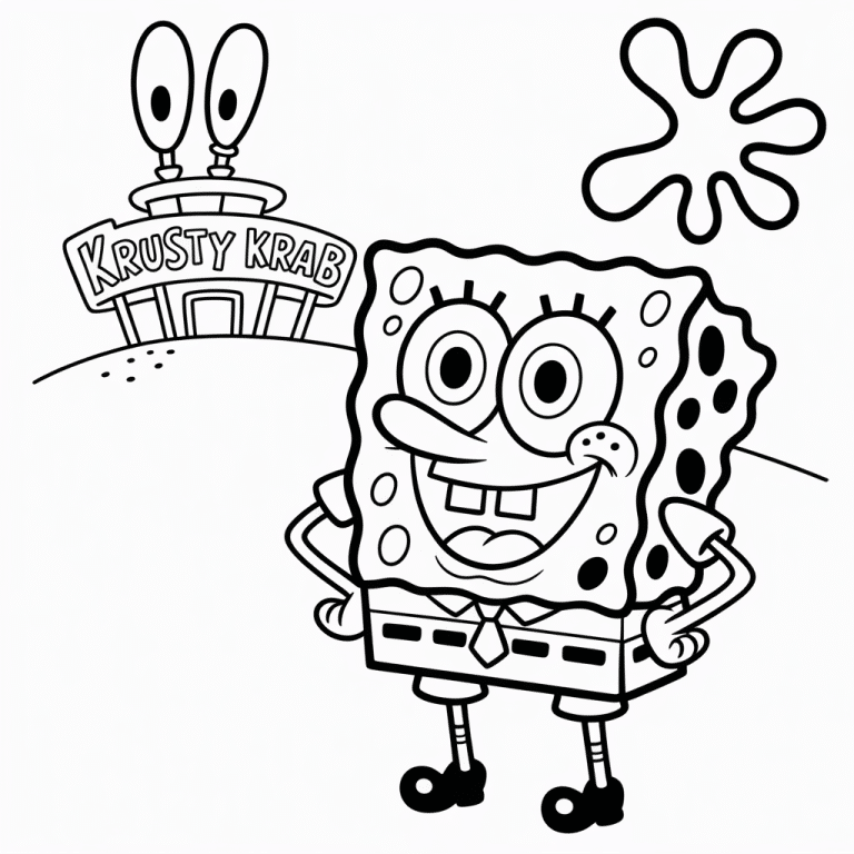 40 Spongebob Coloring Pages For Kids: Free PDF - KidPrintables