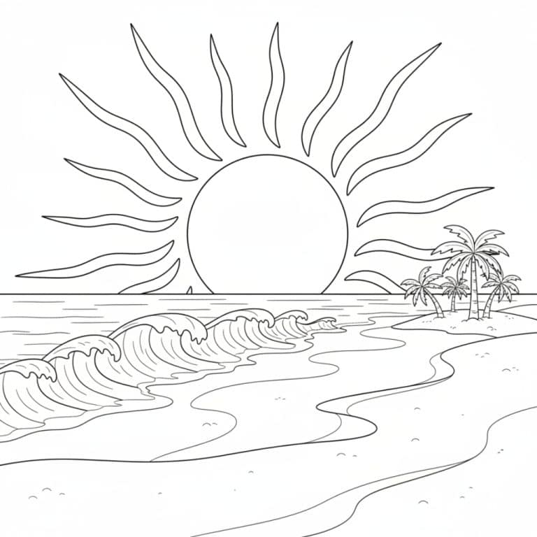 32 Beach Coloring Page Ideas for Creative Fun - KidPrintables